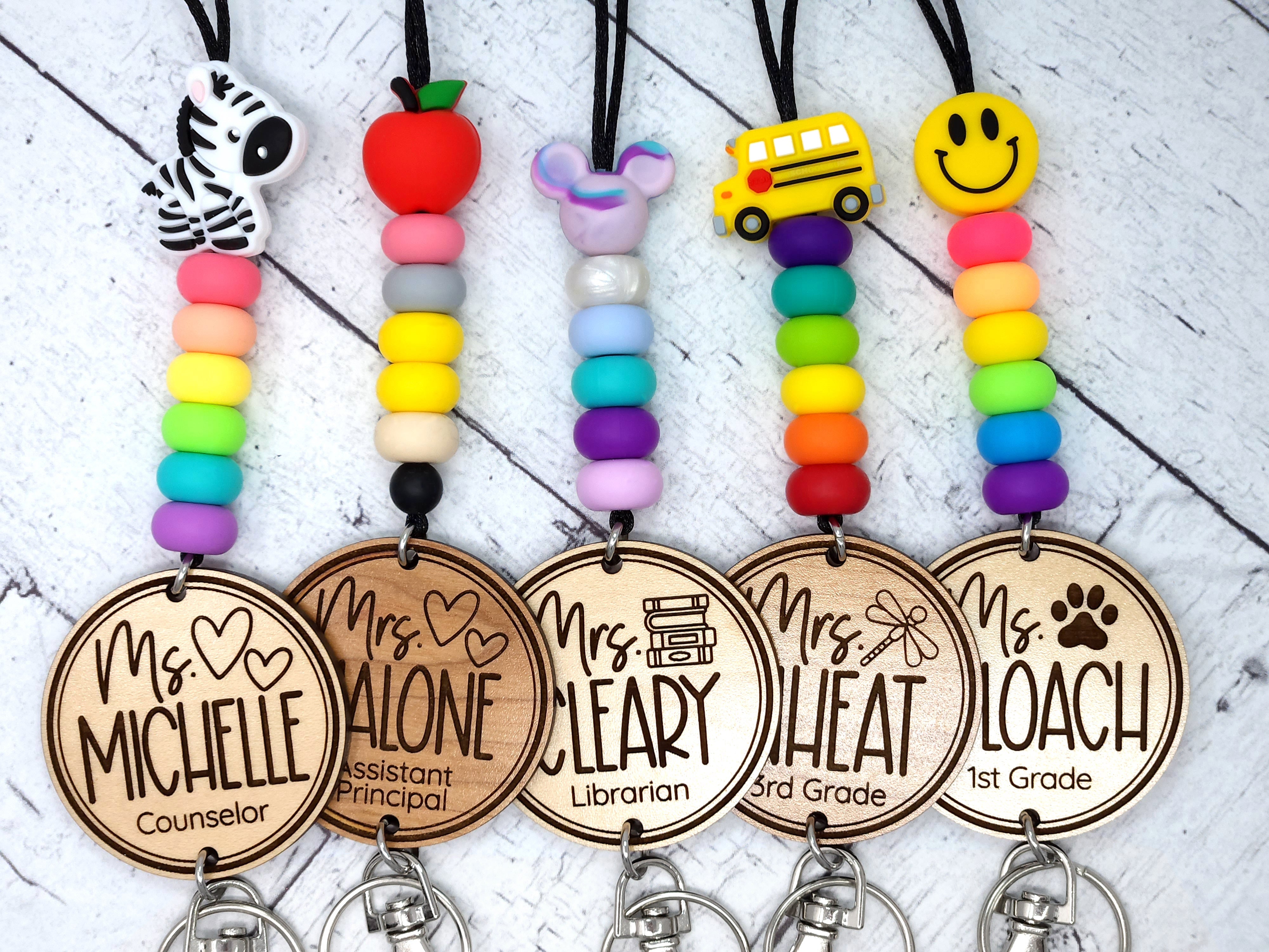 Wood Charm Lanyards – Rainbow Palette Design