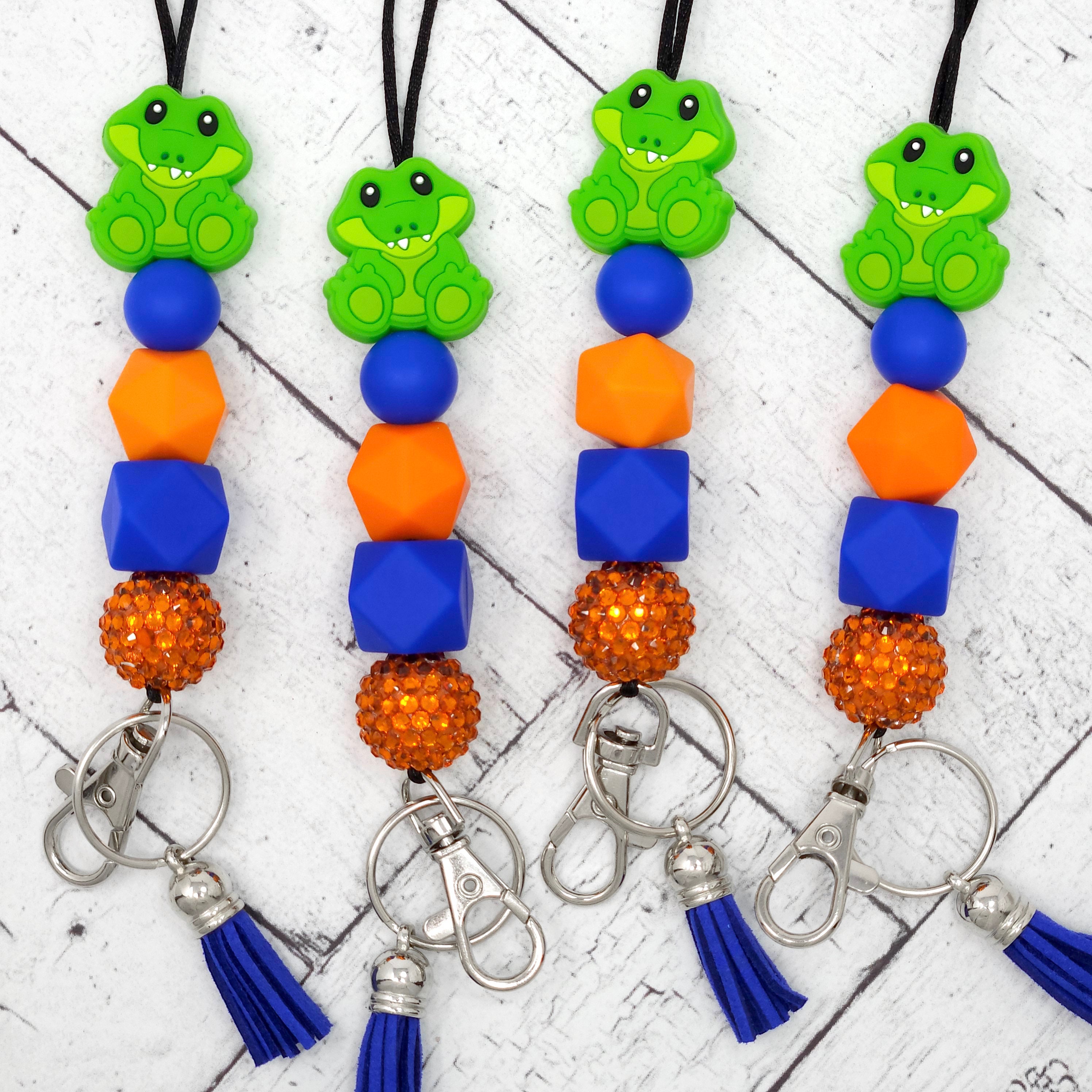 Alligator 'Gators' Silicone Lanyard – Rainbow Palette Design