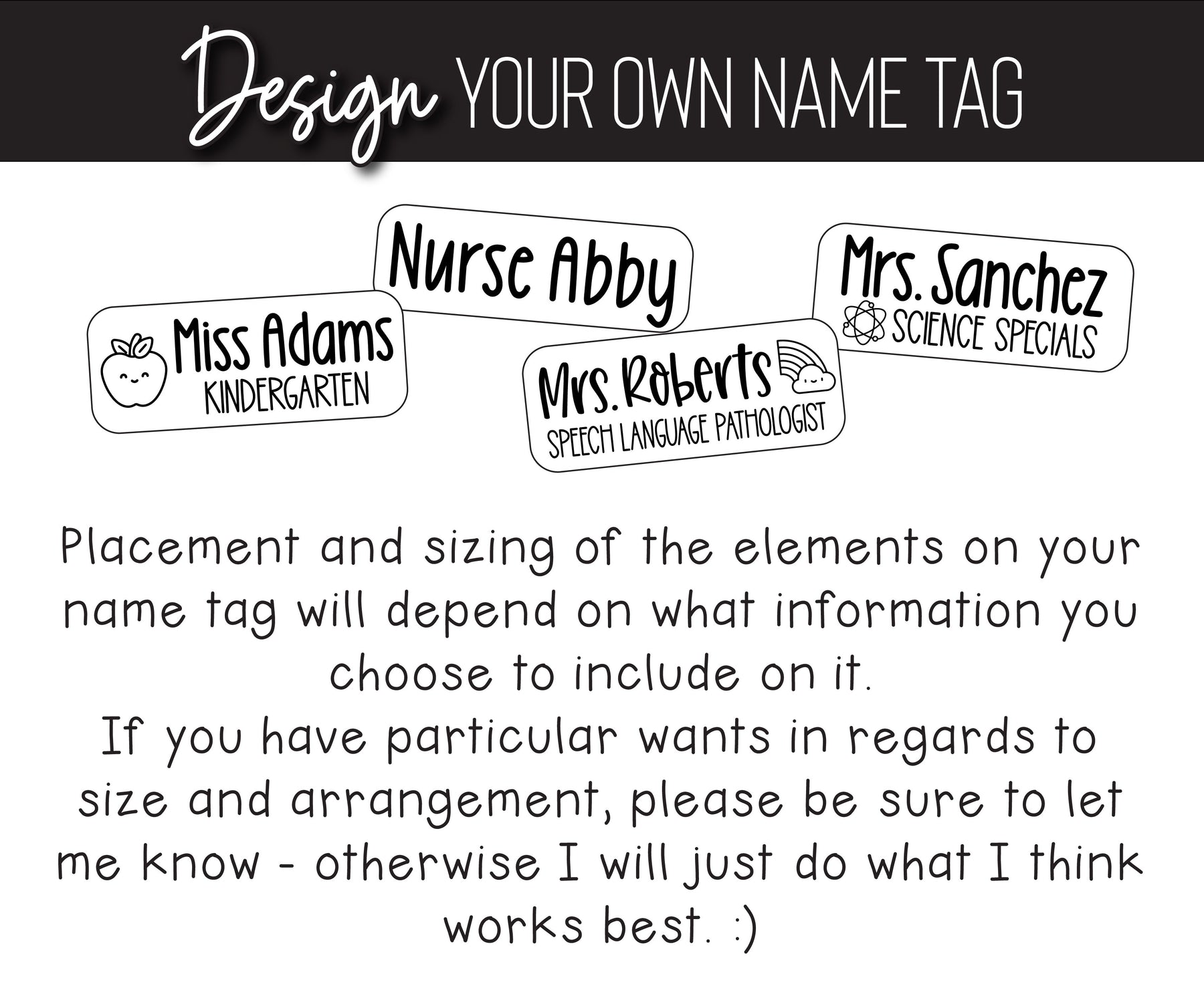 Engraved Glitter Name Tag – Rainbow Palette Design