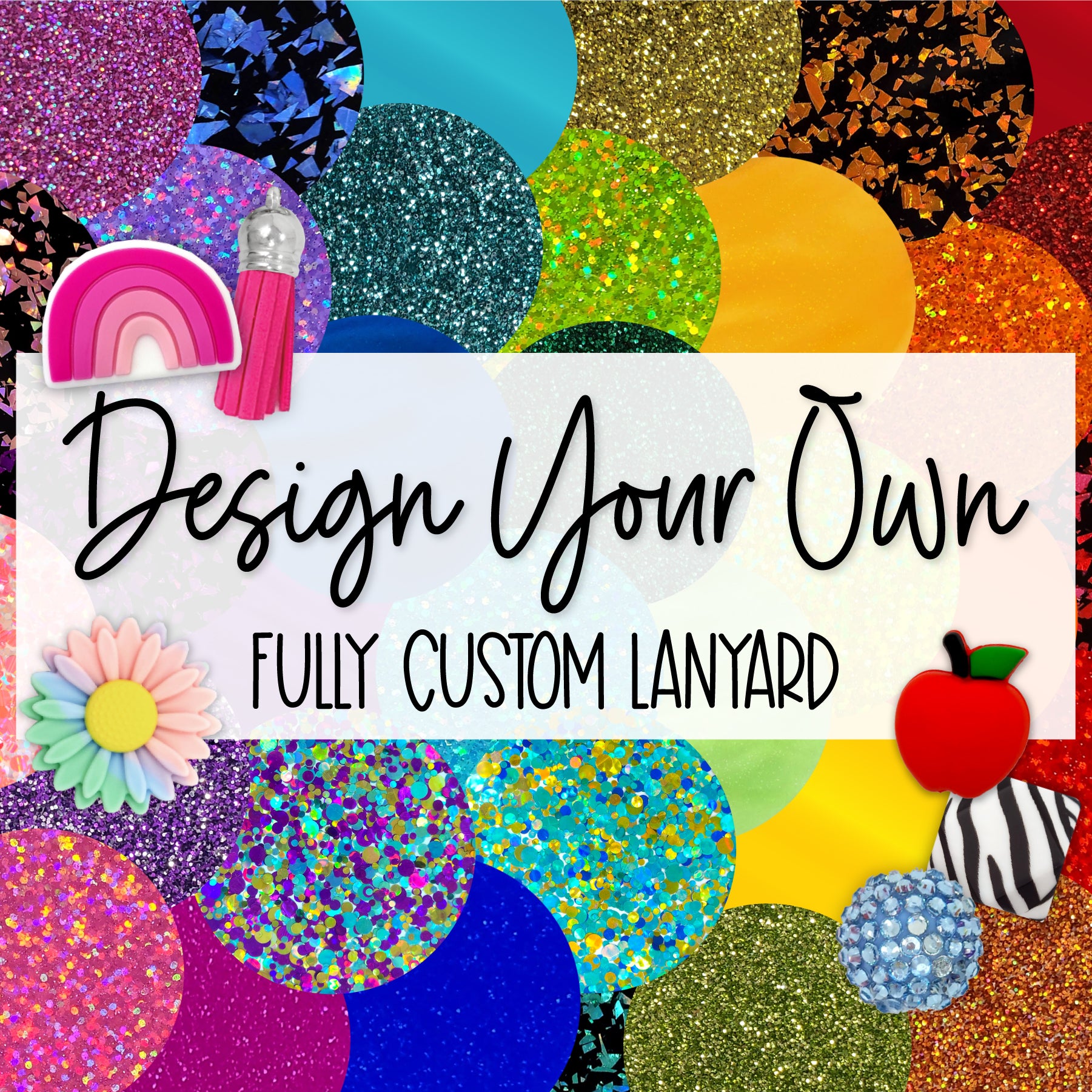 Fully Custom Personalized Acrylic/Wood Round Lanyard – Rainbow Palette ...