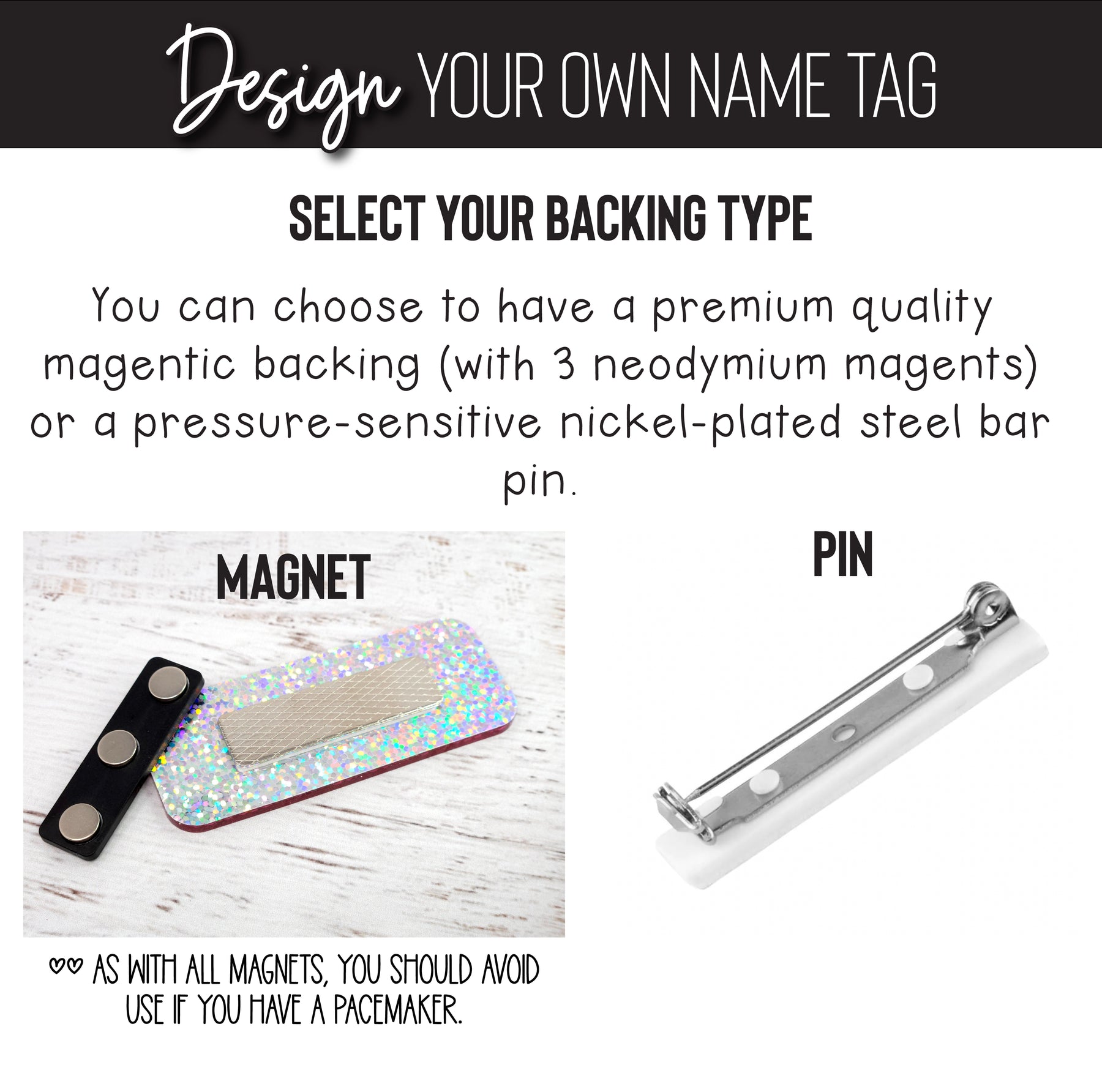 Engraved Glitter Name Tag – Rainbow Palette Design